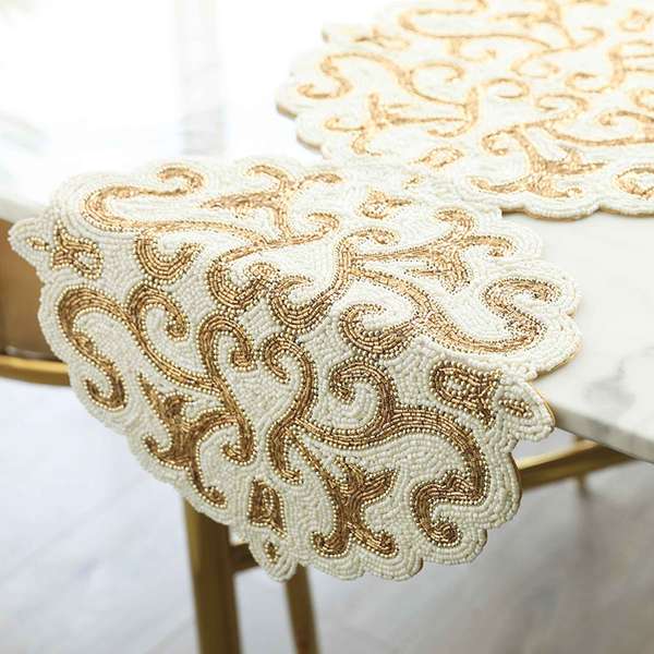 Beaded table runner store